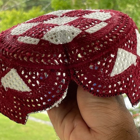 Accessories | Handmade Men Hat Traditional Ethnic Maroon Redwhite ...